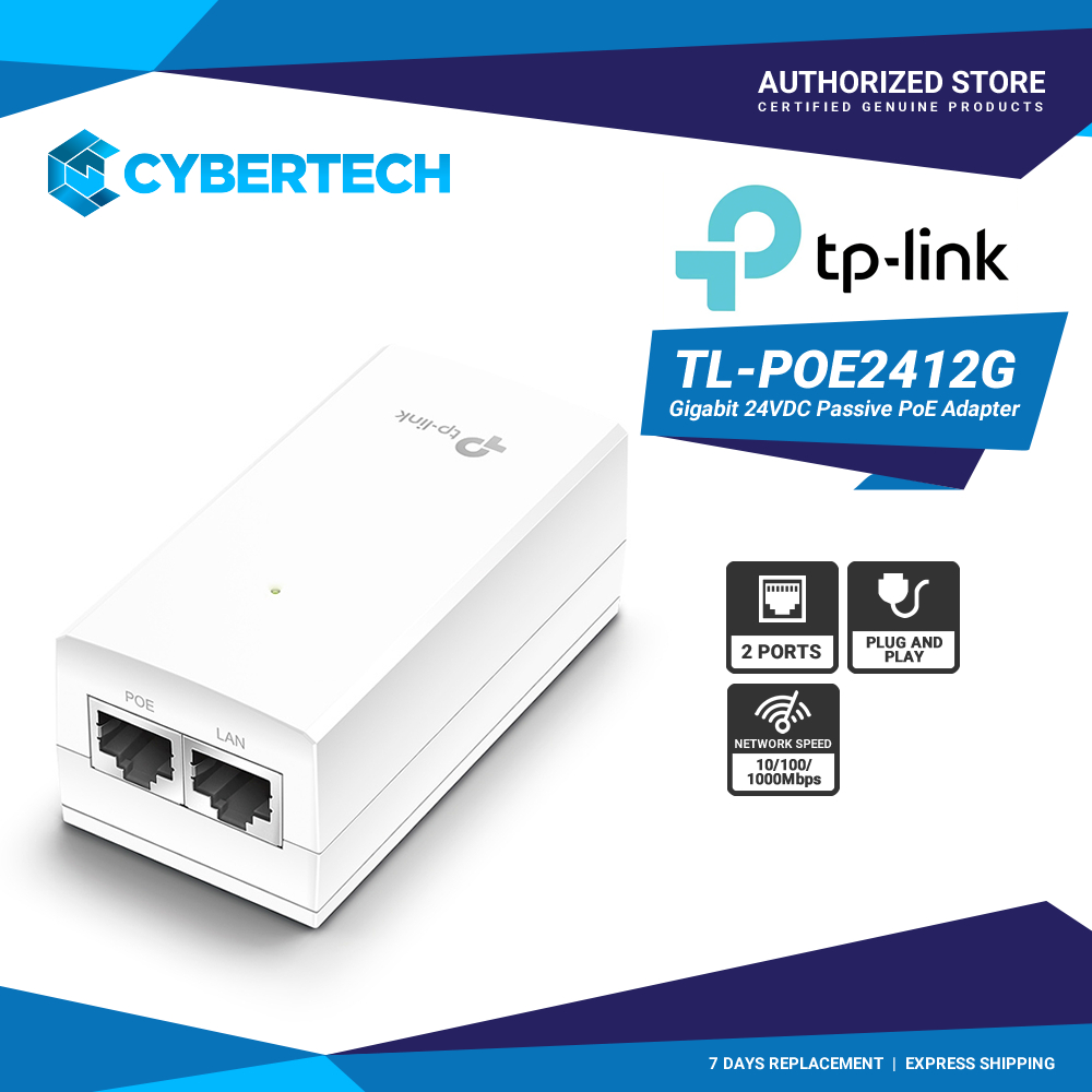 TP-Link TL-POE2412G Gigabit 24VDC Passive PoE Adapter | Shopee Philippines