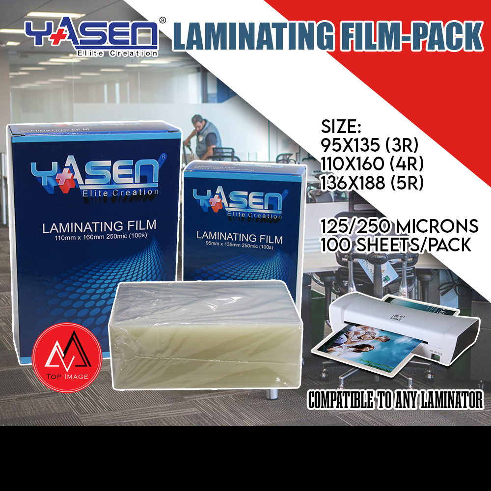 Yasen Hot Laminating Film 125 & 250 microns 3R 4R 5R (100 Sheets) | Shopee Philippines