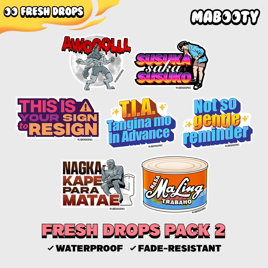 FRESH DROPS 2 Sticker Pack - Waterproof Vinyl Stickers | Shopee Philippines