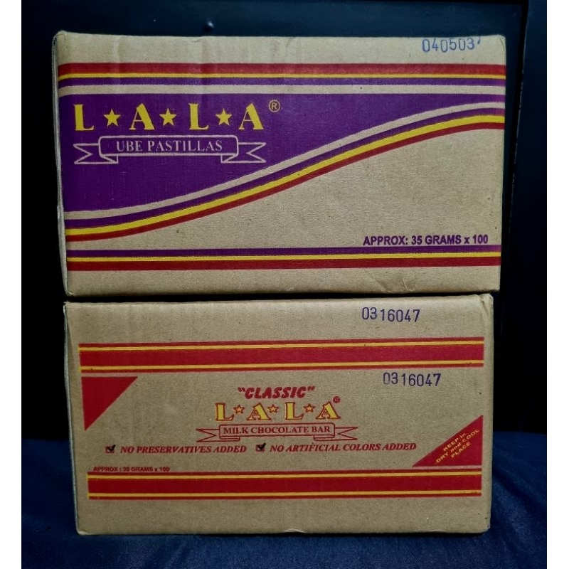 LALA Milky chocolate classic 1 box / 100 pcs. / Ube Pastillas | Shopee Philippines