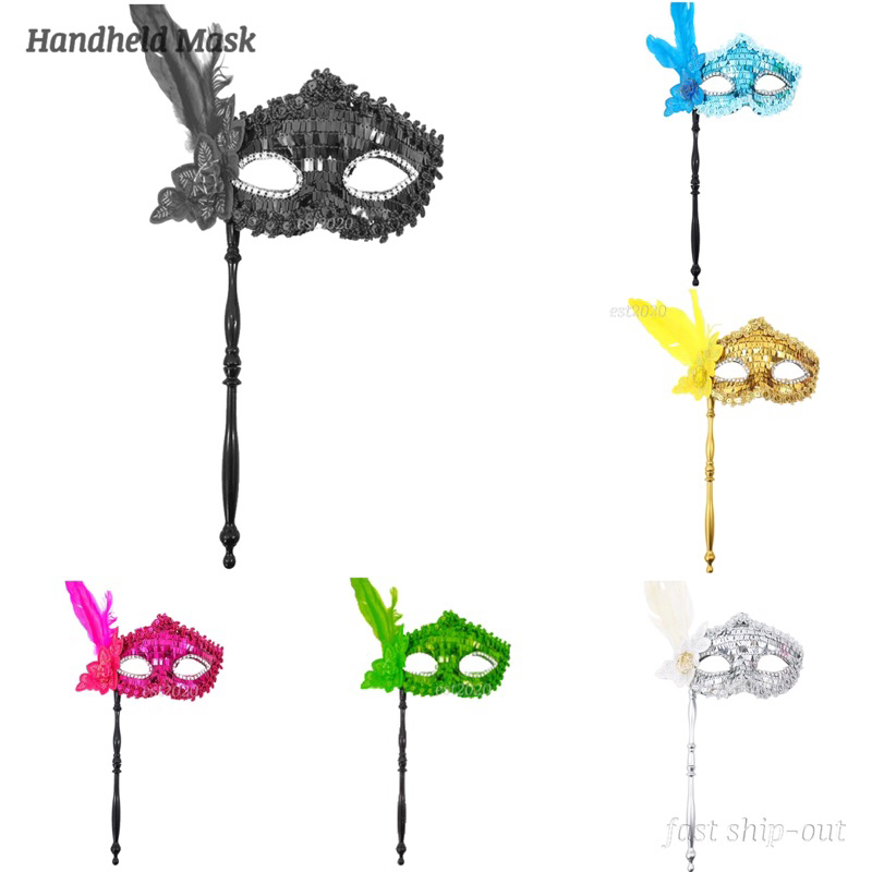 Sequin Side Flower Handheld Only Party Masquerade Mask Carnival Cosplay ...