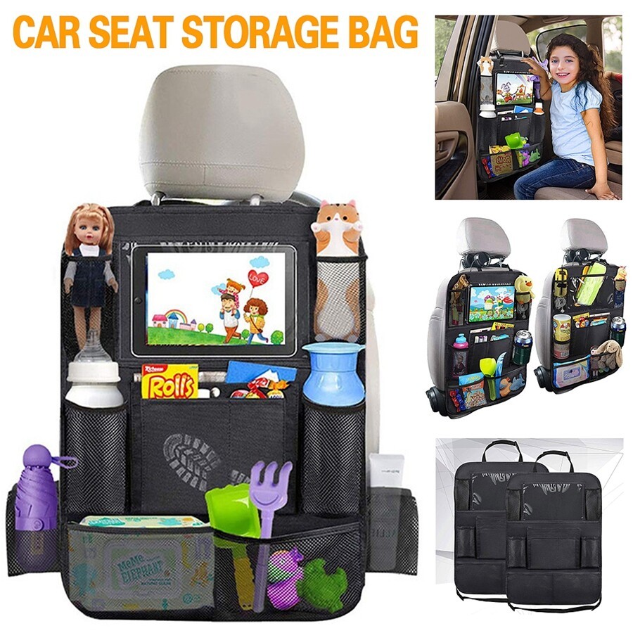 Car Seat Back Organizer Bag Universal Multi-Pocket Storage Bag Tablet ...