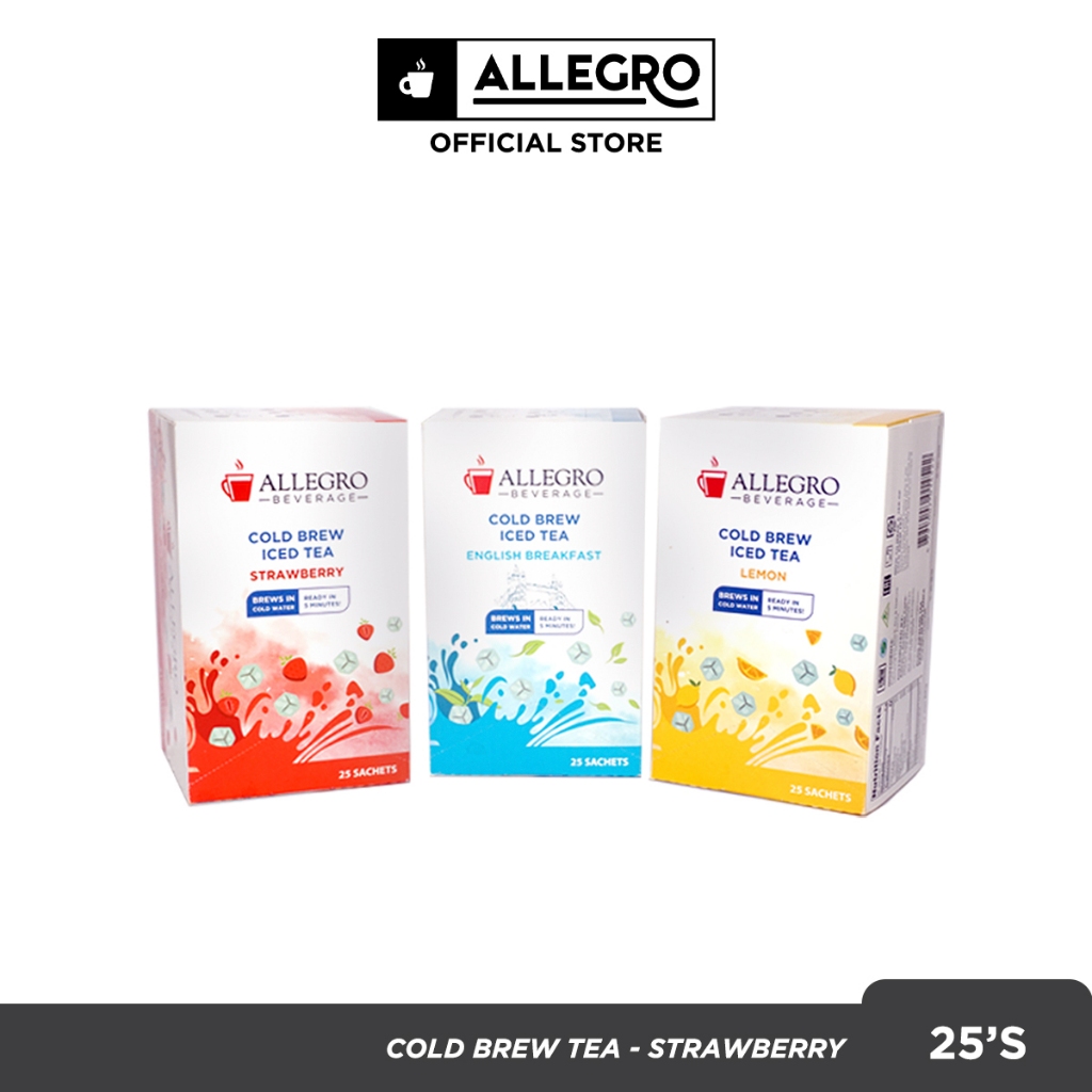 Allegro Beverage Cold Brew Tea 25 Sachets (Strawberry, English ...