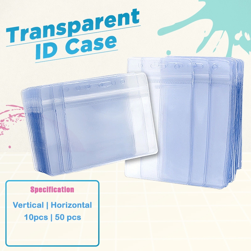 Transparent Plastic ID Holder Vertical and Horizontal Zip Lock ID ...
