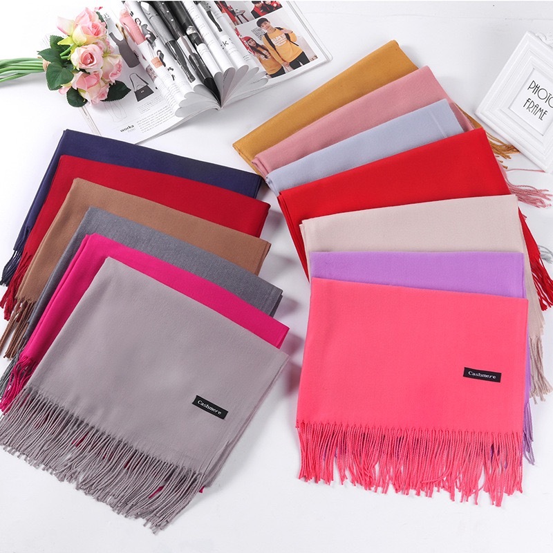 Cashmere Fashion Women Scarf Thick Shawl Tassel Long Blanket Scarves ...