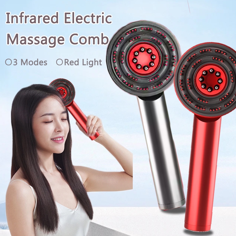 Red Light Electric Hair Growth Massage Comb Anti Hair Lose Scalp ...