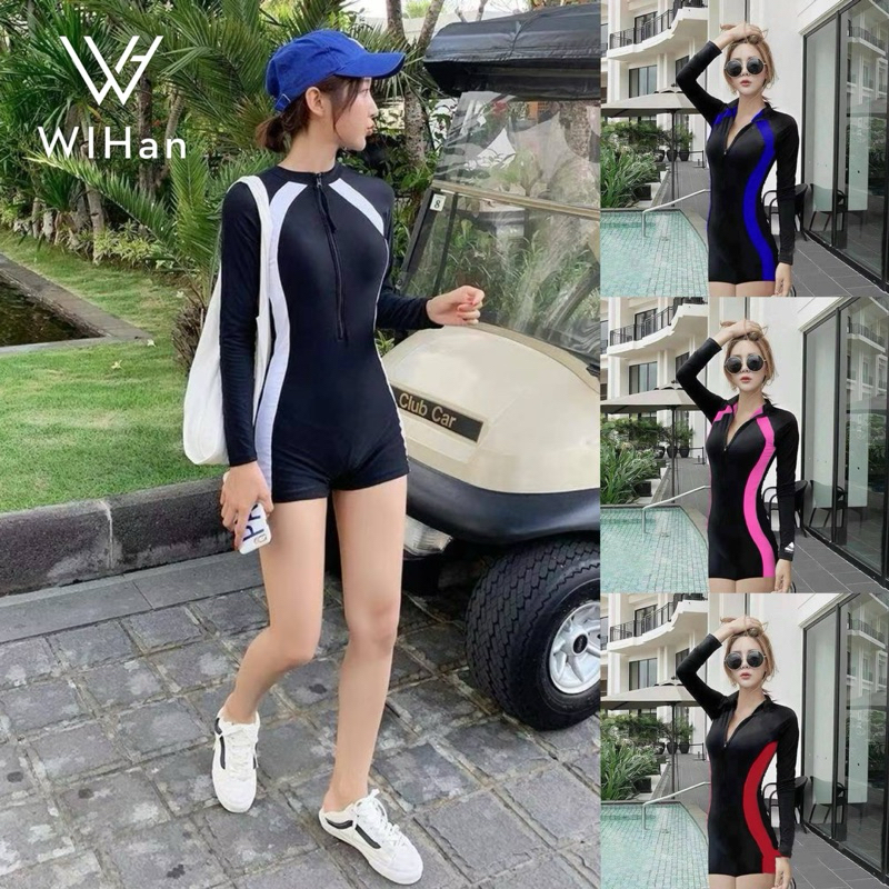 WIHan Rash Guard Set For Women Two Piece Long Sleeve Swimsuit Set Sun ...