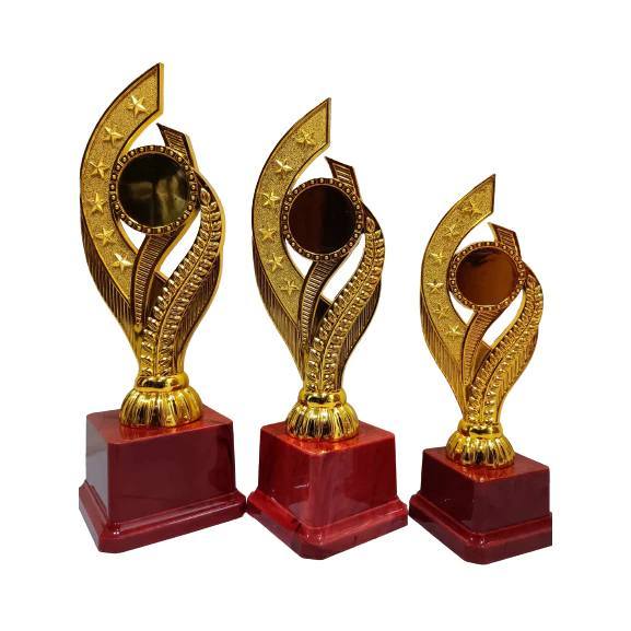 universal golden trophy plastic Trophy SET OF 3pcs 27cm 24cm 20cm ...