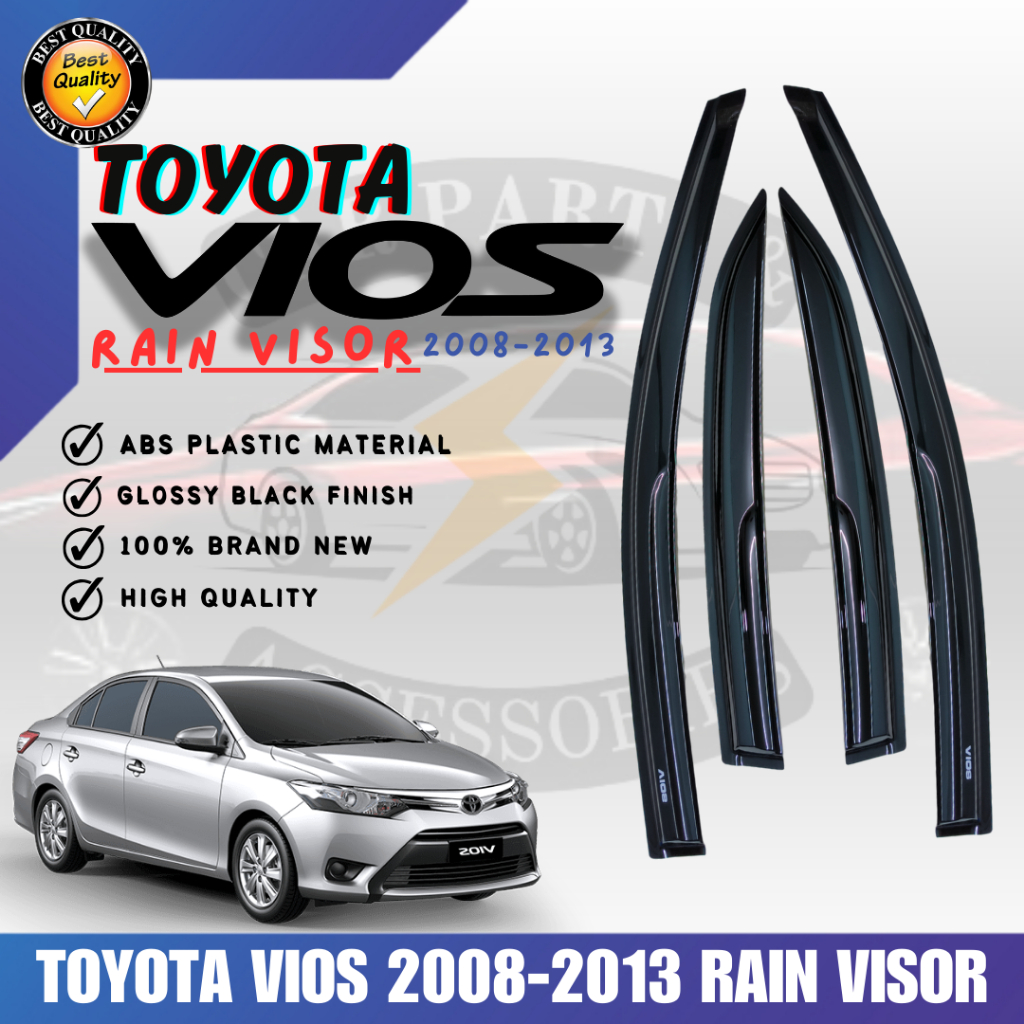 CPA RAIN VISOR TOYOTA VIOS 2008 2009 2010 2011 2012 2013 (THICKNESS 1 ...