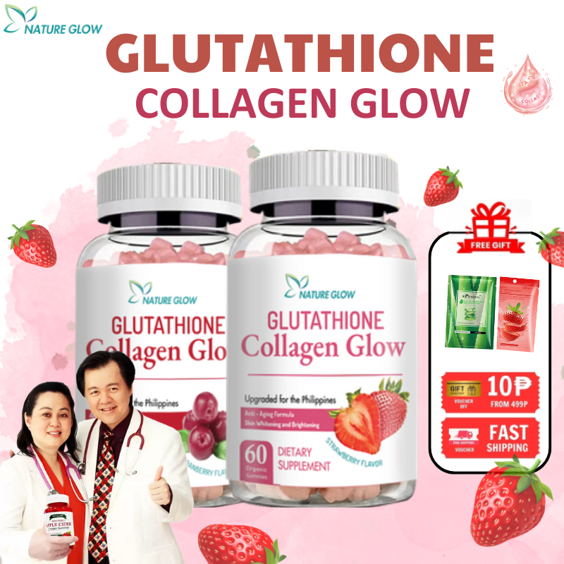 NATURE GLOW Glutathione Collagen Glow Gummies Anti-Aging Whitening Skin ...