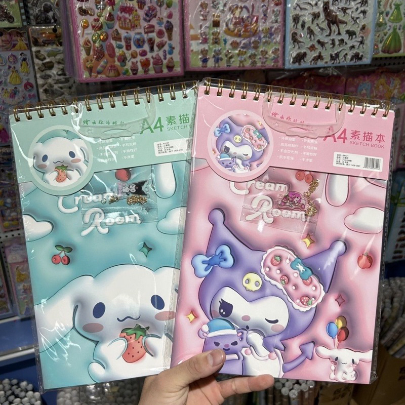Sanrio sketch book A4 drawing 3D cover book blank painting cartoon ...