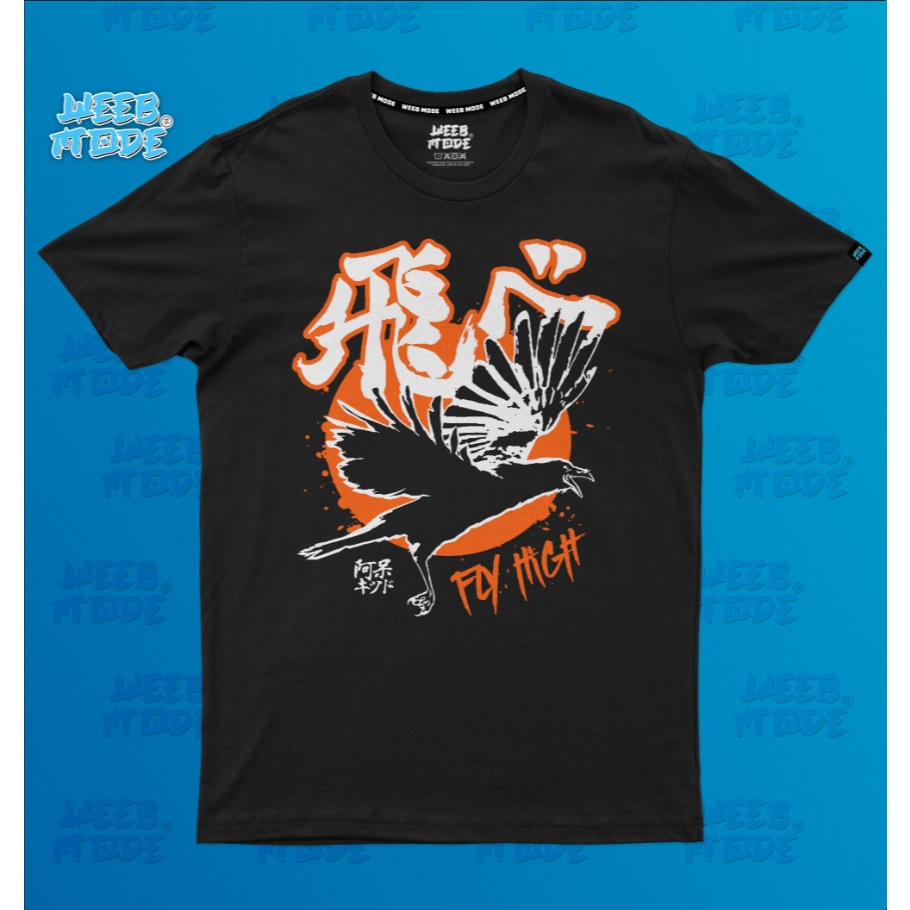 Haikyuu Fly High The Raven Hinata Anime Manga Cotton Shirt Black Weeb ...