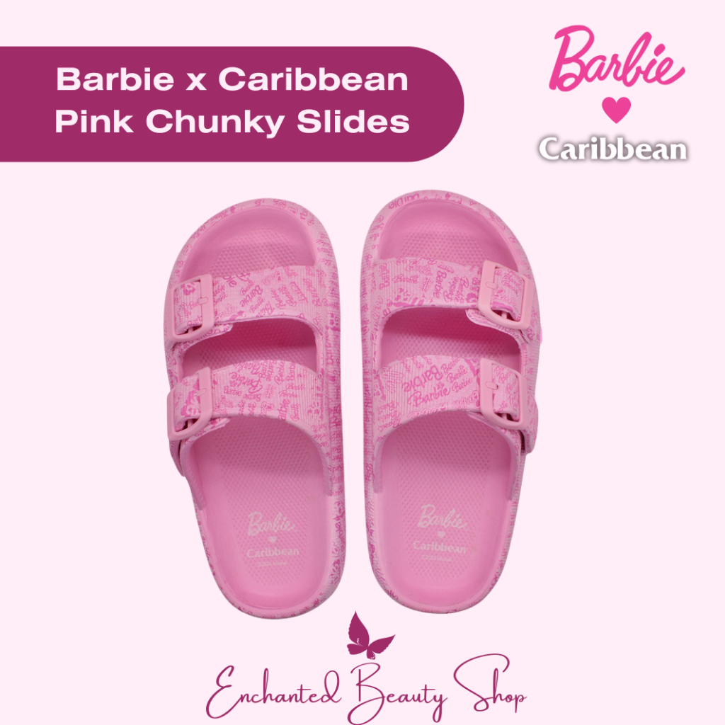 Barbie x Caribbean Pink Chunky Slides with Buckle | Shopee Philippines