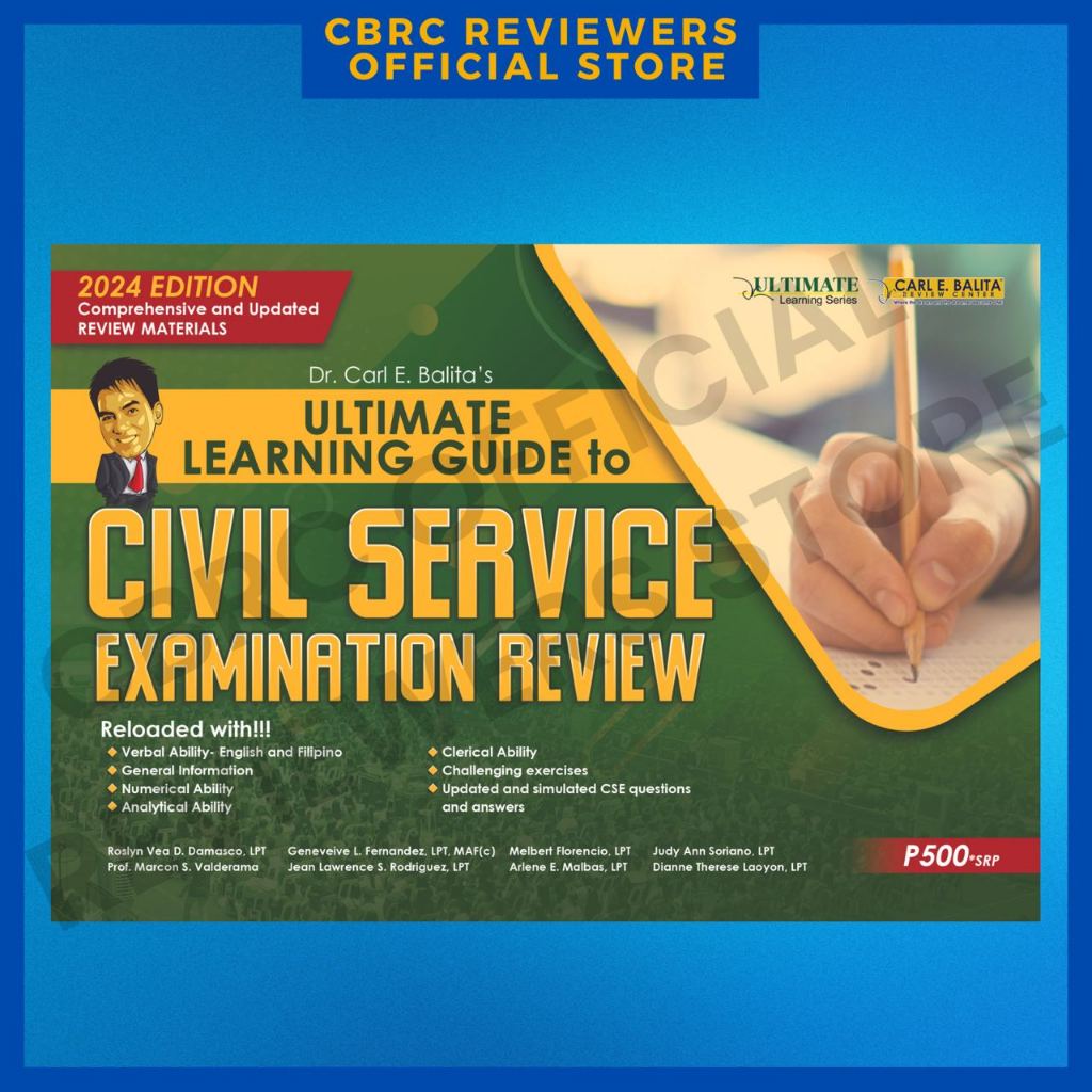 CIVIL SERVICE EXAMINATION CSE REVIEWER by CBRC Carl Balita Review ...