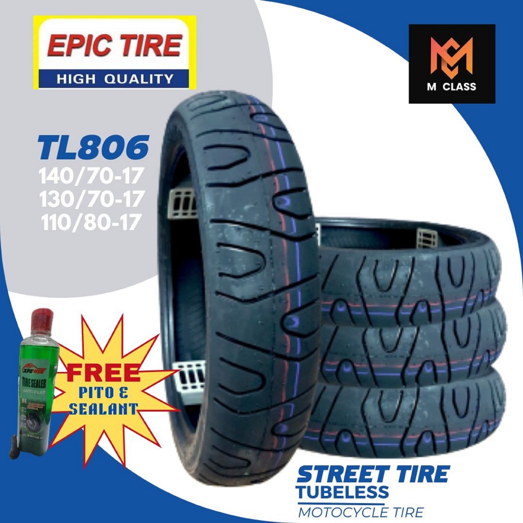 R17 TL806 STREET TIRE TUBELESS FOR ROUSER, GIXXER, CBX150, TFX150 - 130 ...
