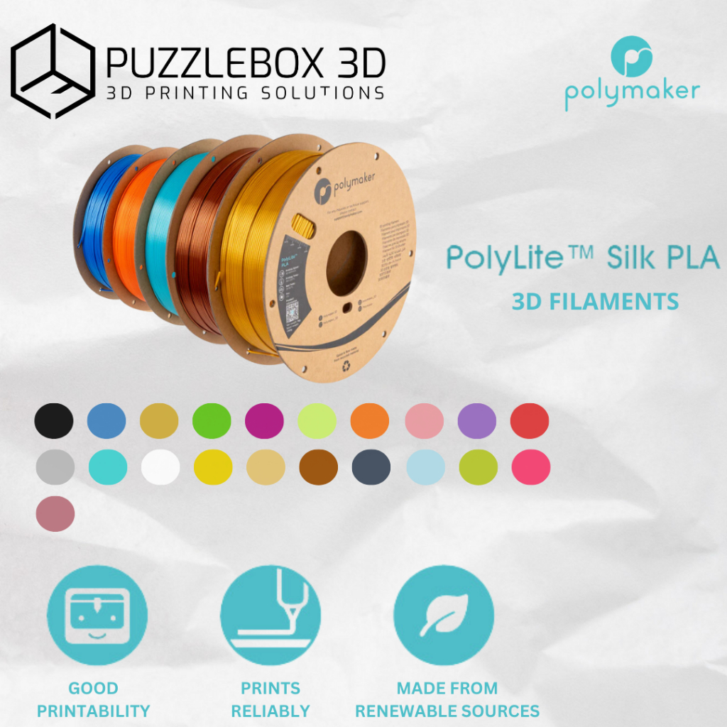 Polymaker Silk PLA Filament 1.75mm, Smooth surface finish help hide the ...