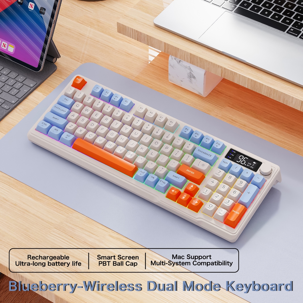 ZIYOULANG M96 Gaming Wireless Keyboard PBT Keycap Color Backlit ...