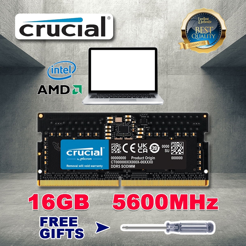 [Local 24H] Crucial DDR5 RAM 8GB 16GB 32GB 4800MHz Laptop SODIMM 1.1V ...