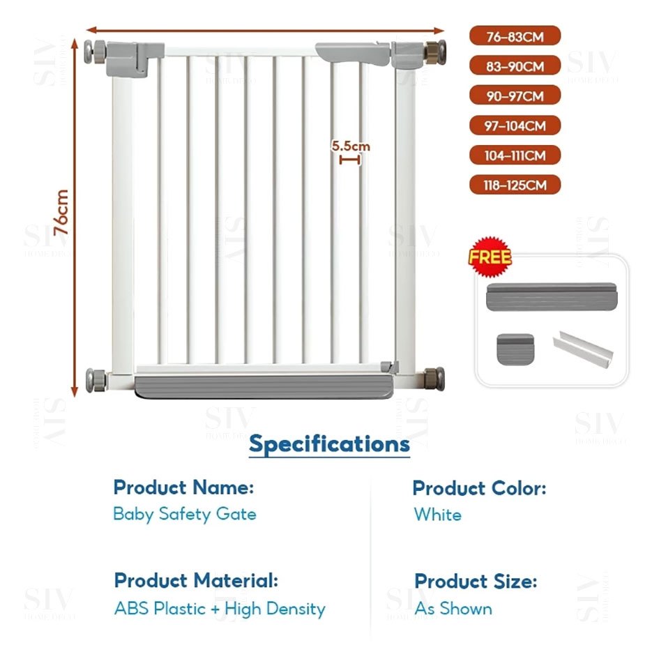 【2nd Generation】SIV 70-153 Cm Safety Gate Fence Guard For Baby, Child ...