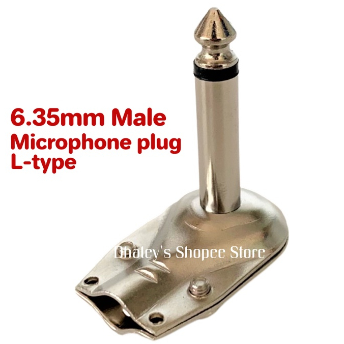 Microphone plug mono L-type / 6.35mm Female plug Mono / PL-55 plug Mono ...