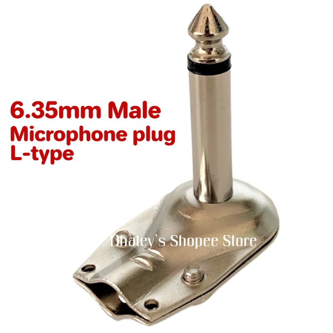 Microphone plug mono L-type / 6.35mm Female plug Mono / PL-55 plug Mono ...