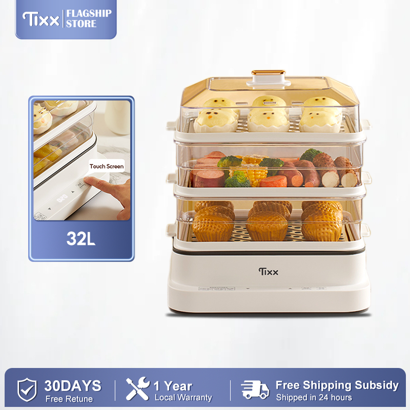 TIXX Siomai Steamer 3 Layers Electric Steamer Touch Screen Capacity ...