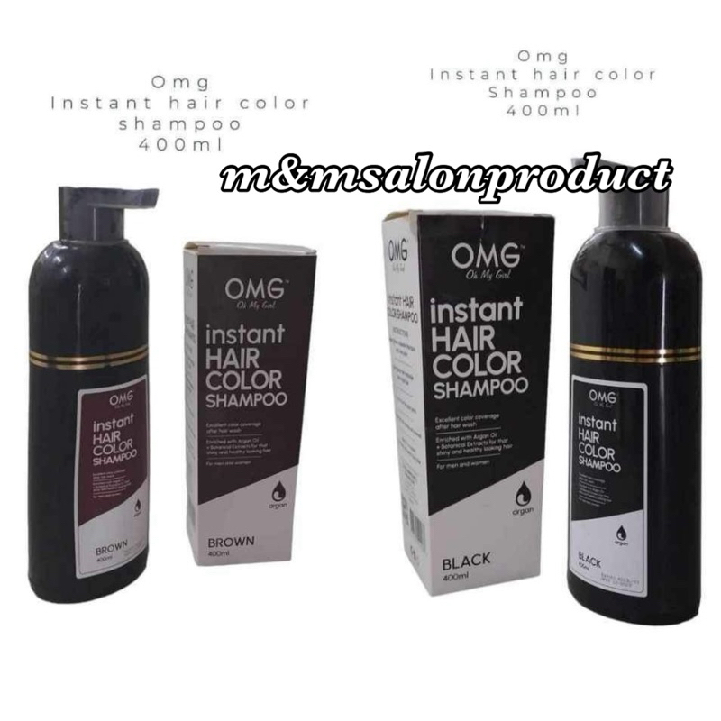 Omg Instant Hair Color Shampoo 400ML ( Black / Brown ) | Shopee Philippines