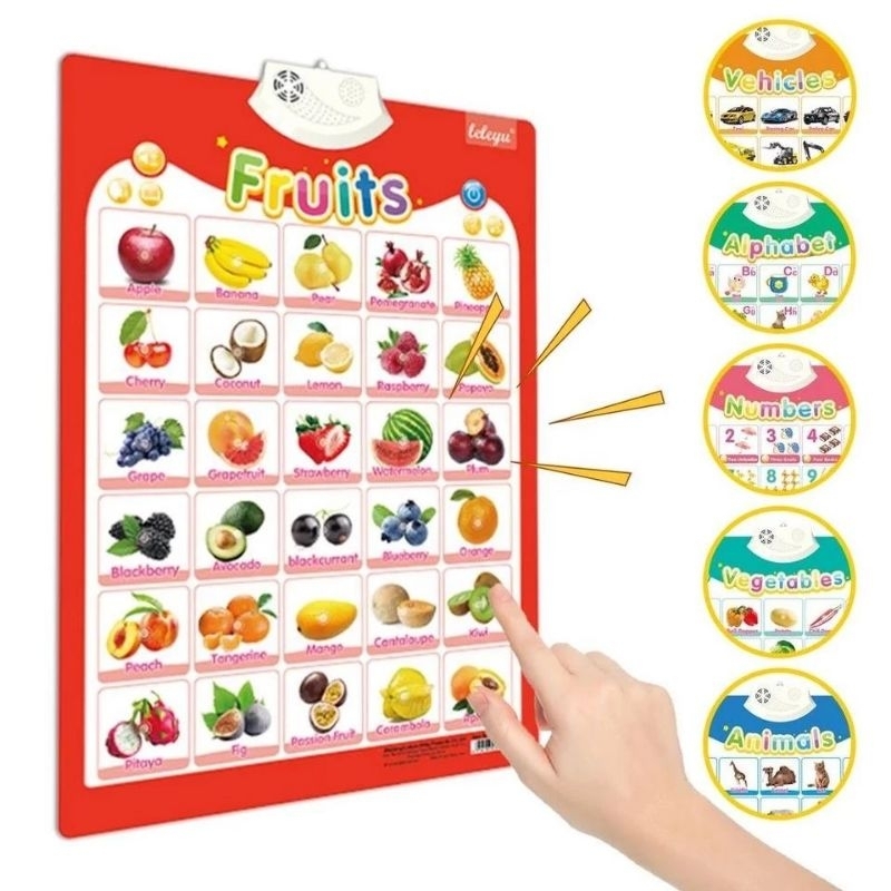 Early Learning Talking Educational Wall Sound Chart ABC Electronic ...