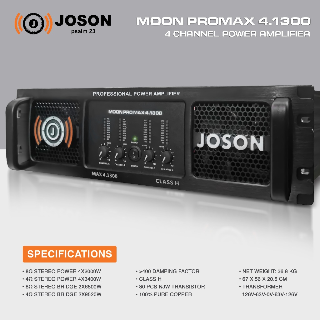 Joson MOON PRO-MAX 4.1300 (4 Channel Power Amplifier) | Shopee Philippines
