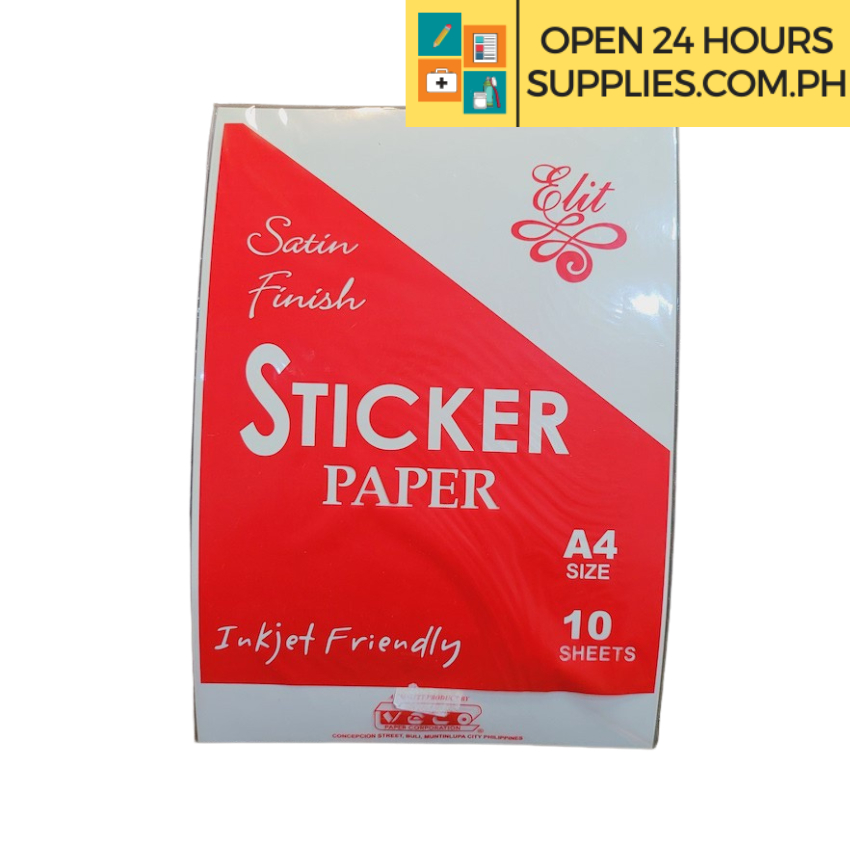 Veco Elit Sticker Paper Satin Finish A4 10 Sheets, Matte | Shopee ...