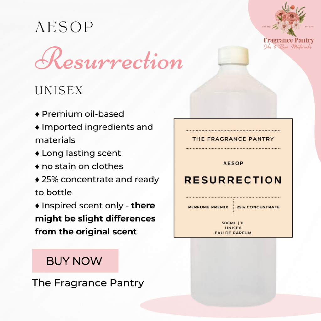 Aesop Resurrection Perfume Pre-Mix (Refill) 500ml & 1L [25% Concentrate ...