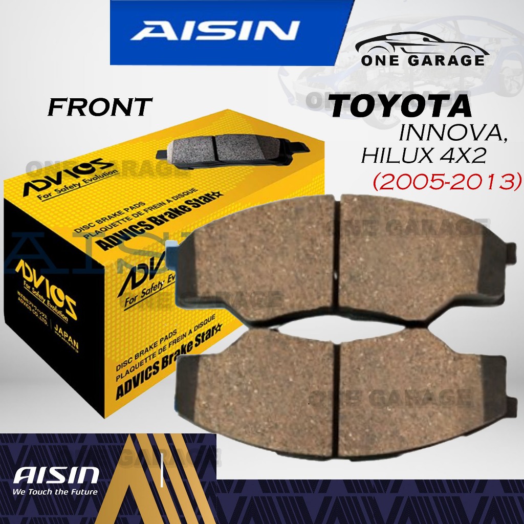 AISIN Brake Pad FRONT For TOYOTA INNOVA (2005-2013) 1set/4pcs | Shopee ...
