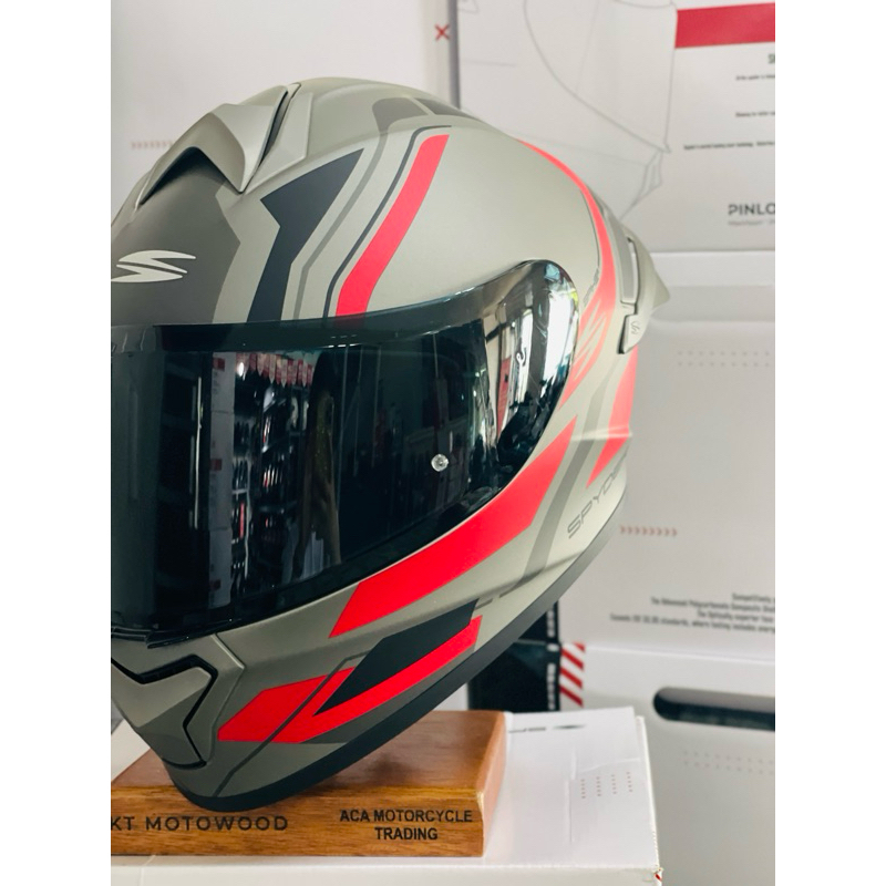 SPYDER SPIKE 2.0 G SB- Fullface Single Visor Helmet with FREE CLEAR ...