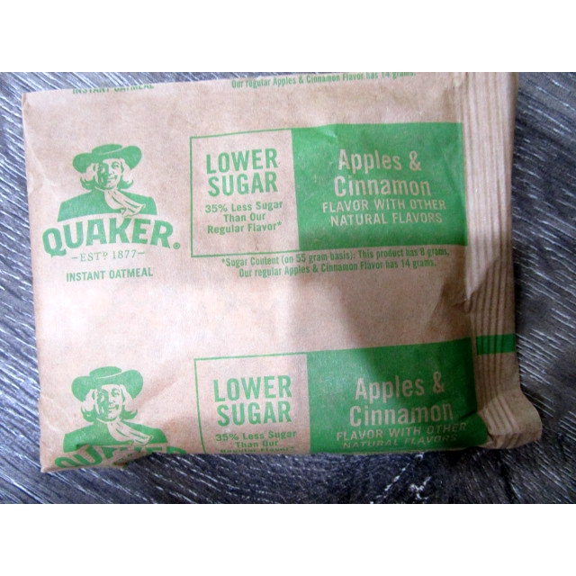 QUAKER INSTANT OATMEAL LOWER SUGAR APPLES & CINNAMON, 1.17 OZ PACKET ...