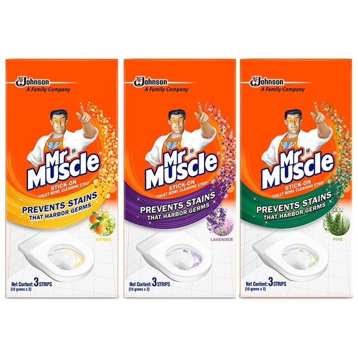 Mr. Muscle Stick-On Toilet Bowl Cleaning Strip 3s (10grams x 3 ...