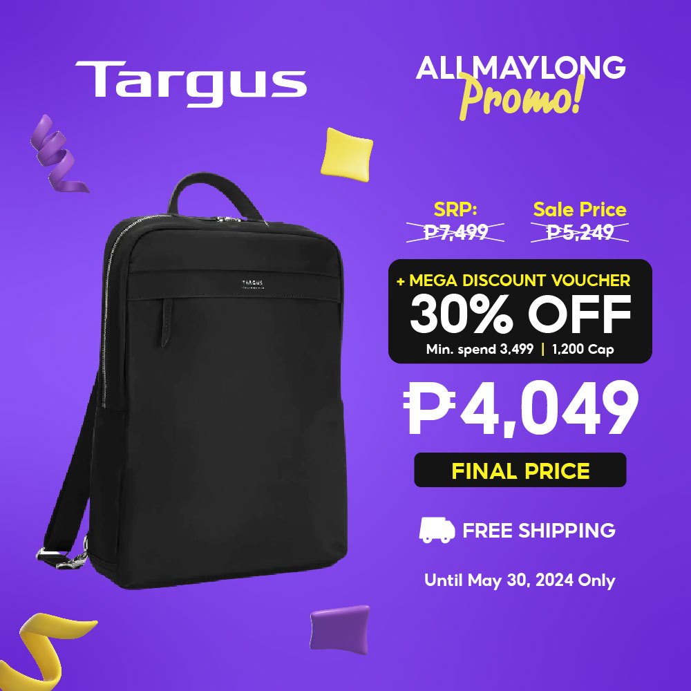 Targus 15" Newport Ultra Slim Backpack High-density Water-repellent w/ Hidden Back Panel Pocket ...