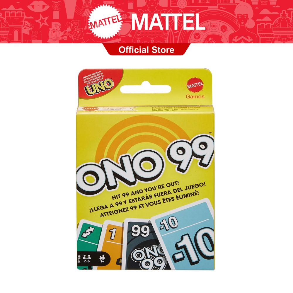 Mattel Games ONO 99 Card Game for Kids & Families, 2 to 6 Players ...