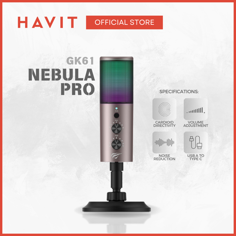 Havit Nebula Pro GK61 || Recording Live MIC || Black+Ochre | Shopee Philippines
