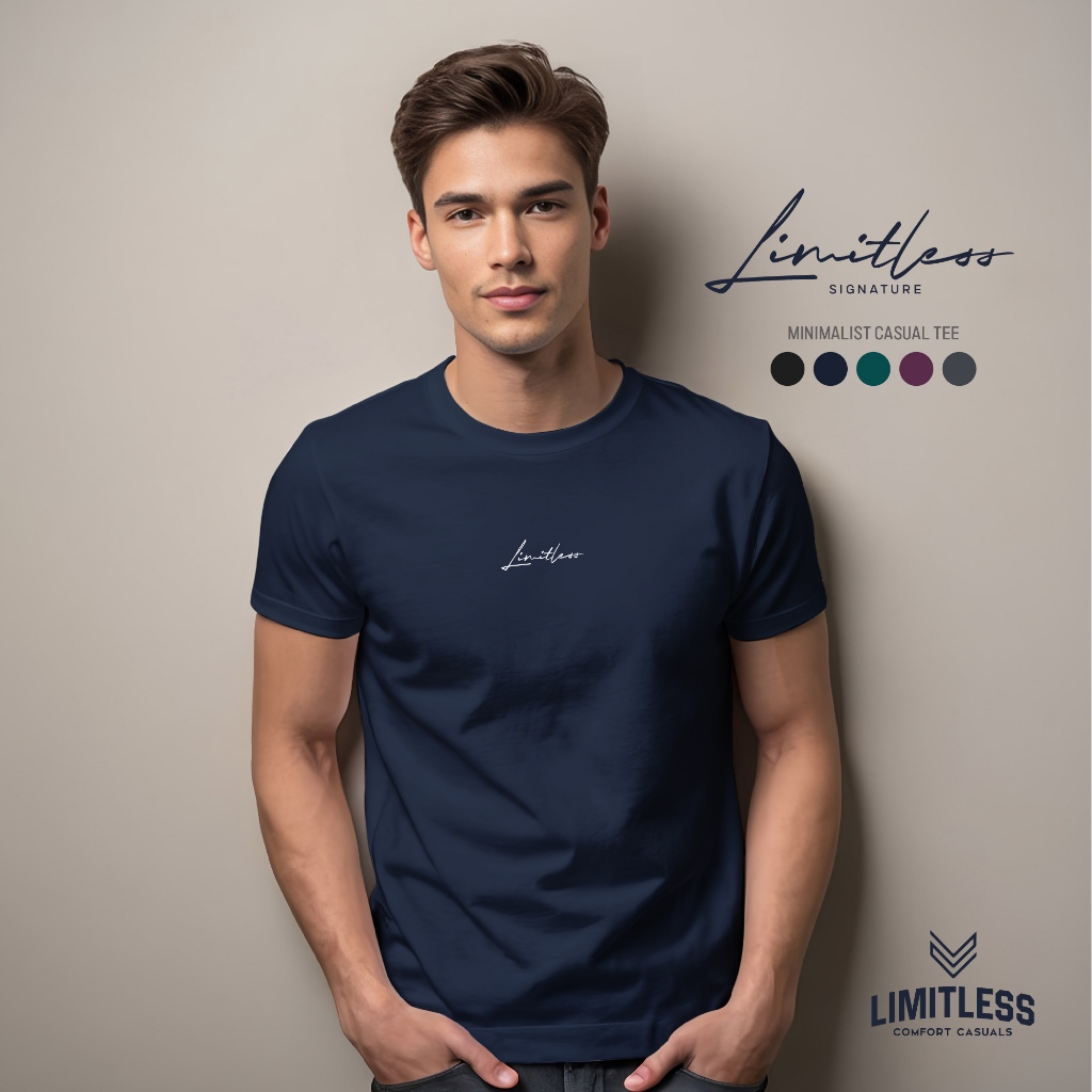Limitless [SIGNATURE] Minimalist Basic T-Shirt Everyday Casual Fashion ...