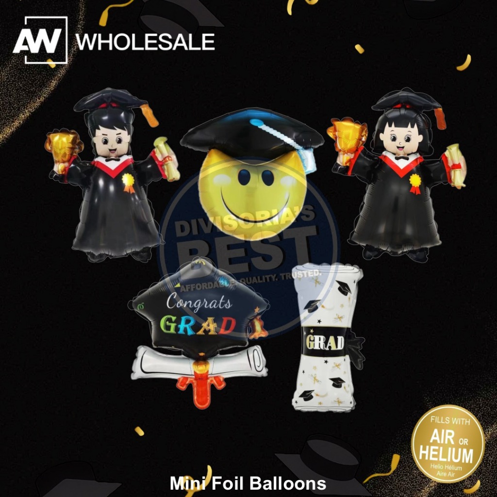 PS-470 (1 set) 5 in 1 Graduation Mini Foil Balloon Set Graduation Theme ...