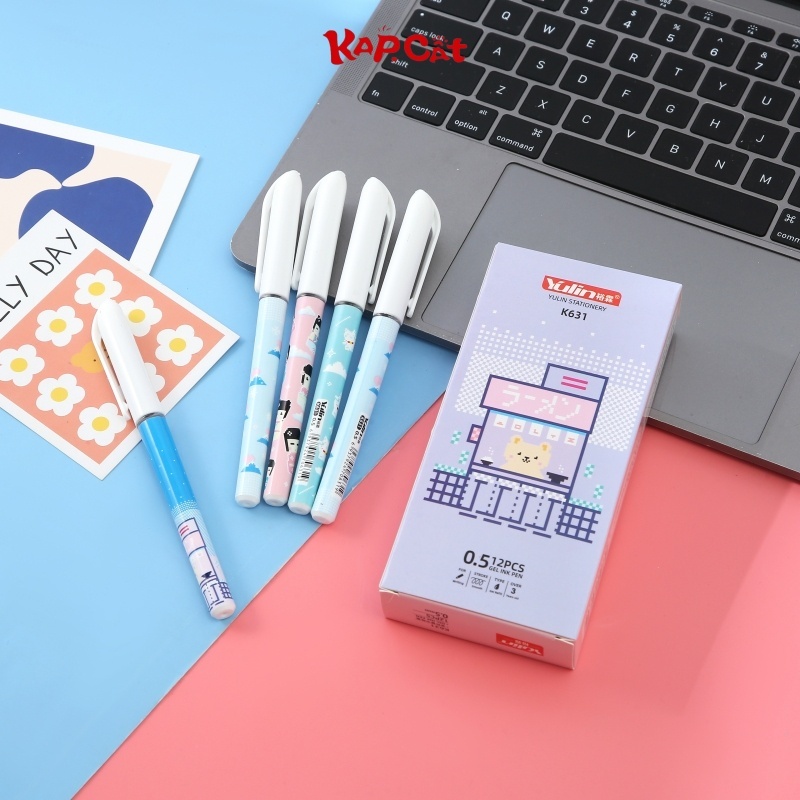 KAP.CAT YULIN K631 GEL PEN 12PCS SCHOOL SUPPLIES/GIVEAWAYS | Shopee ...