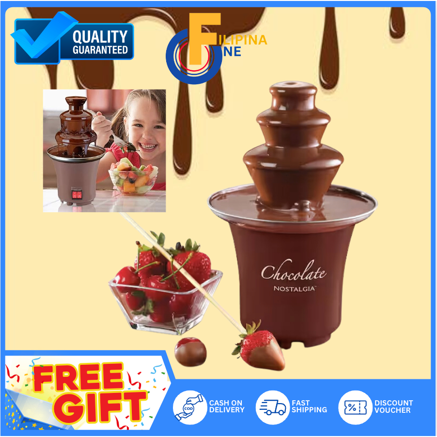 Chocolate Fountain Machine Mini Chocolate Fondue Fountain Brown Mini ...