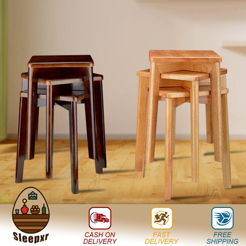 Solid wood dining stool Small Square Bench Household Dressing Stool ...