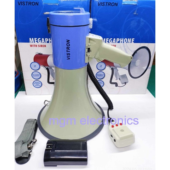 VISTRON MEGAPHONE 50W max., usb sd bluetooth with recording and free 1 ...