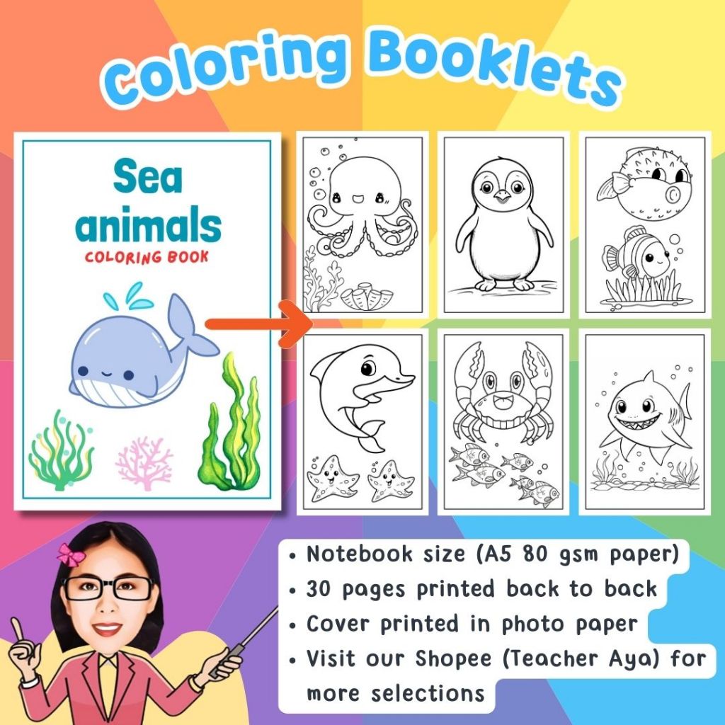 Sea Animals Coloring Booklets for kids | Shopee Philippines