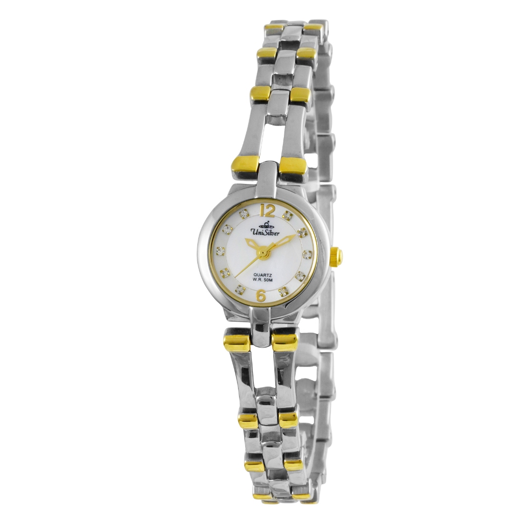 UniSilver TIME Women's Silver / Gold Analog Stainless steel watch KW553 ...