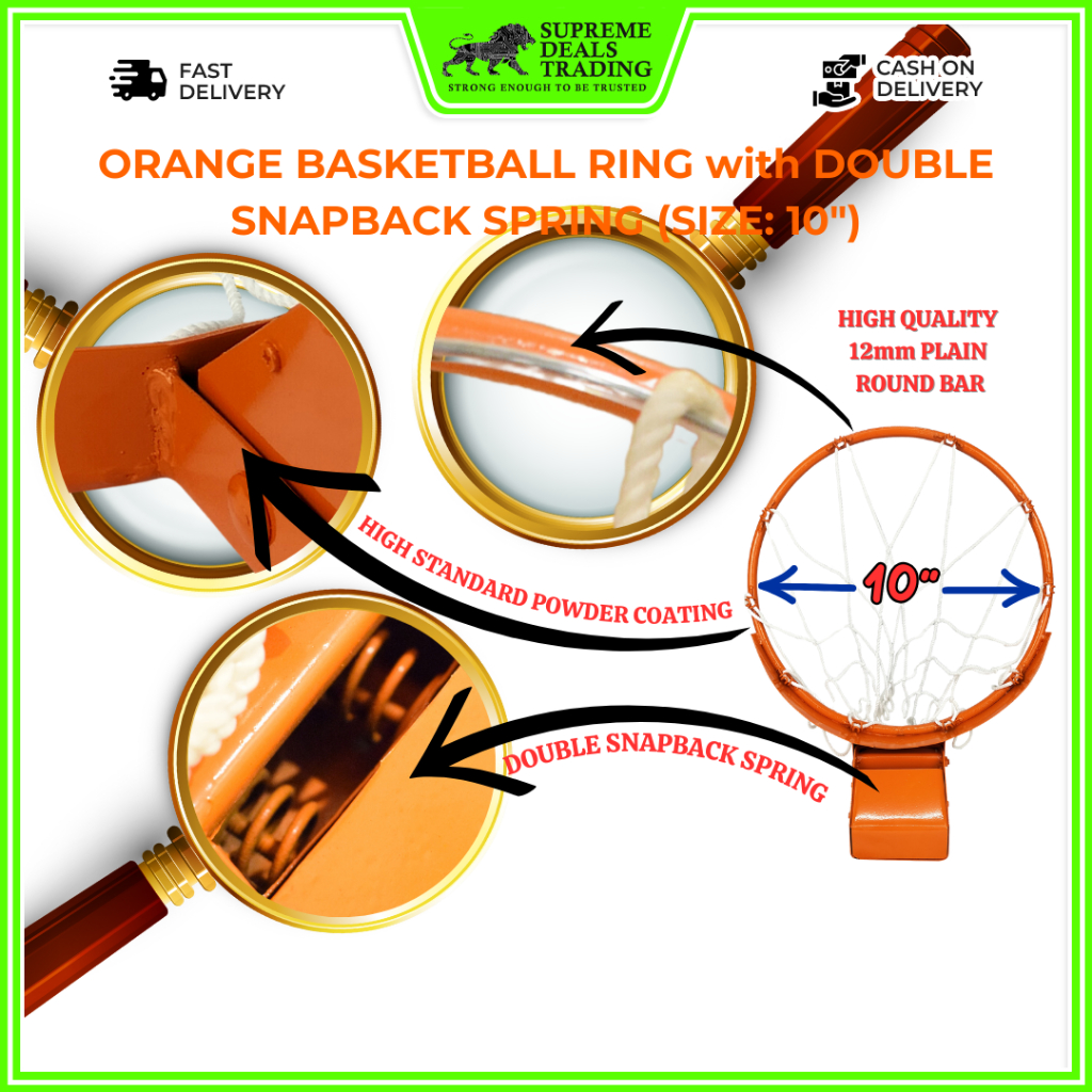 HEAVY DUTY BASKETBALL RING WITH SPRING SNAPBACK | Shopee Philippines