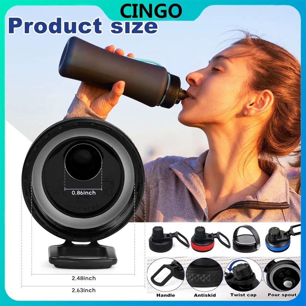 COD Original Water Bottle Lid Replacement Cap Space Pot Straw Wide ...