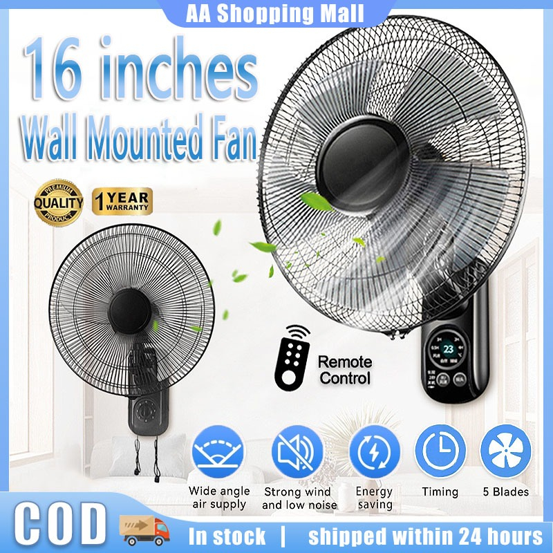 Wall Fan Wall Mounted Electric Fan with Remote Control Heavy Duty Wall ...