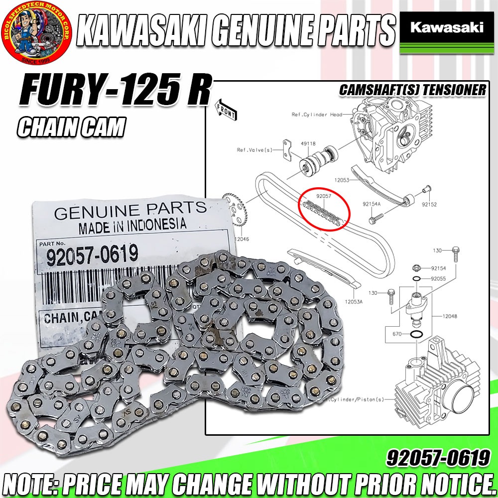 FURY-125 R CHAIN CAM (KMC) (GENUINE: 92057-0619) | Shopee Philippines